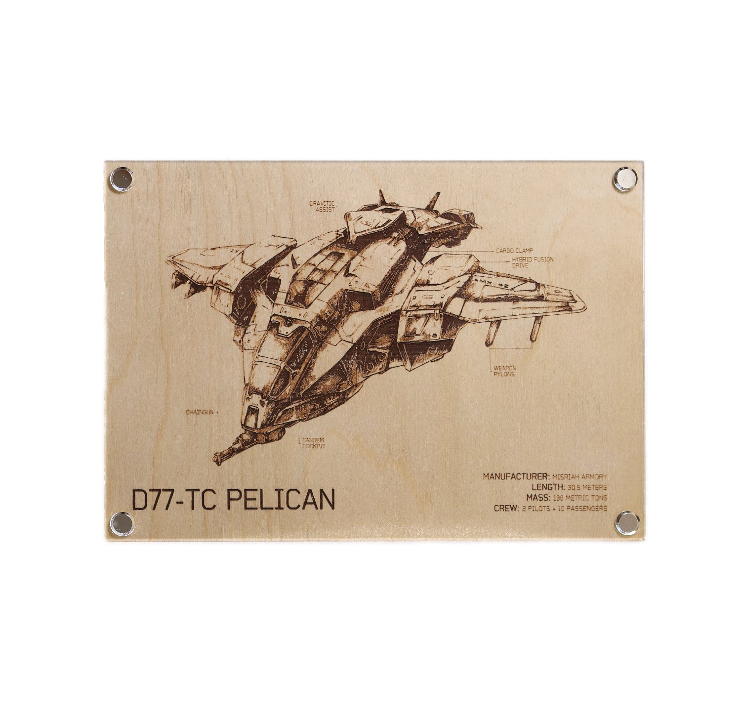 Halo D77-TC Pelican Diagram Plaque | Laser‑Engraved LayaBoard Art ...