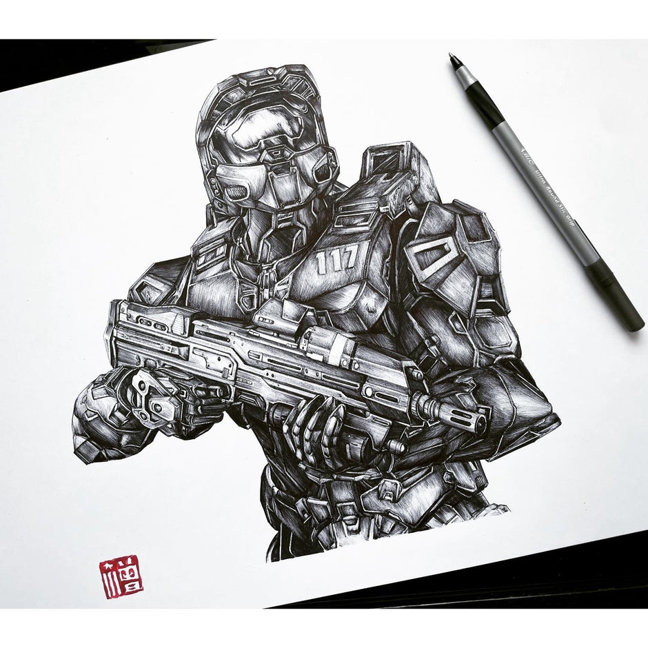 Halo Art Prints & Posters | Hand-Drawn Fan Art by Entransing – Artysn ...