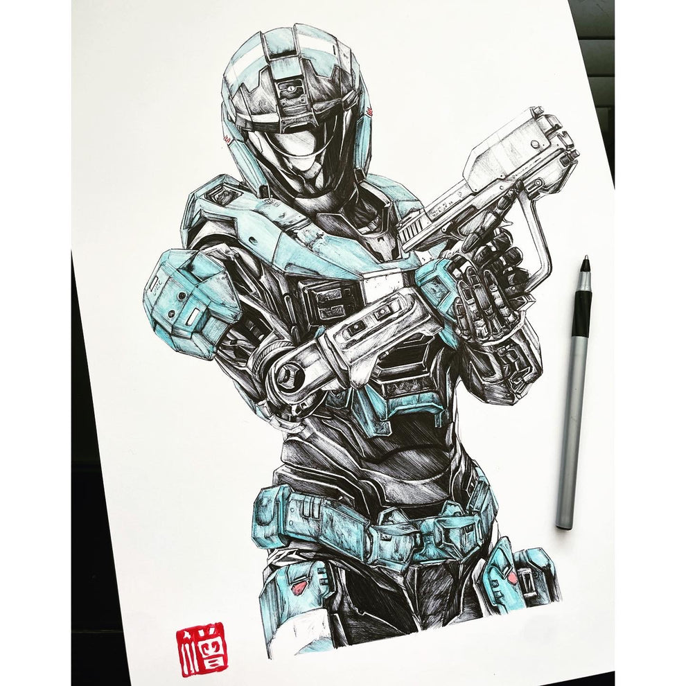 Halo Art Print - Noble Two: Kat-B320 - NOBLE Team Series | Fan Art ...