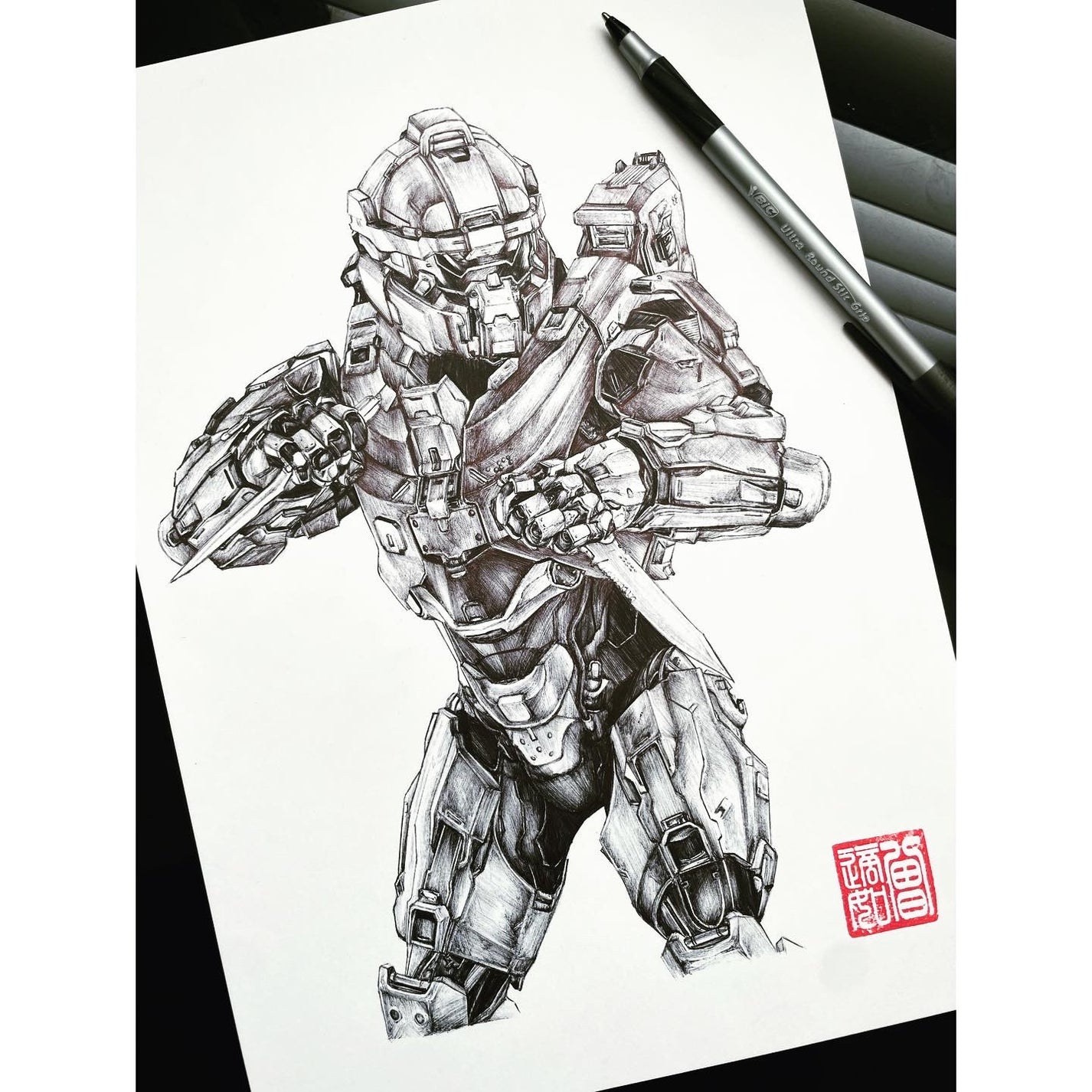 Halo Art Print & Poster - Blue Team: Fred-104 | Fan Art Inspired by Ha ...