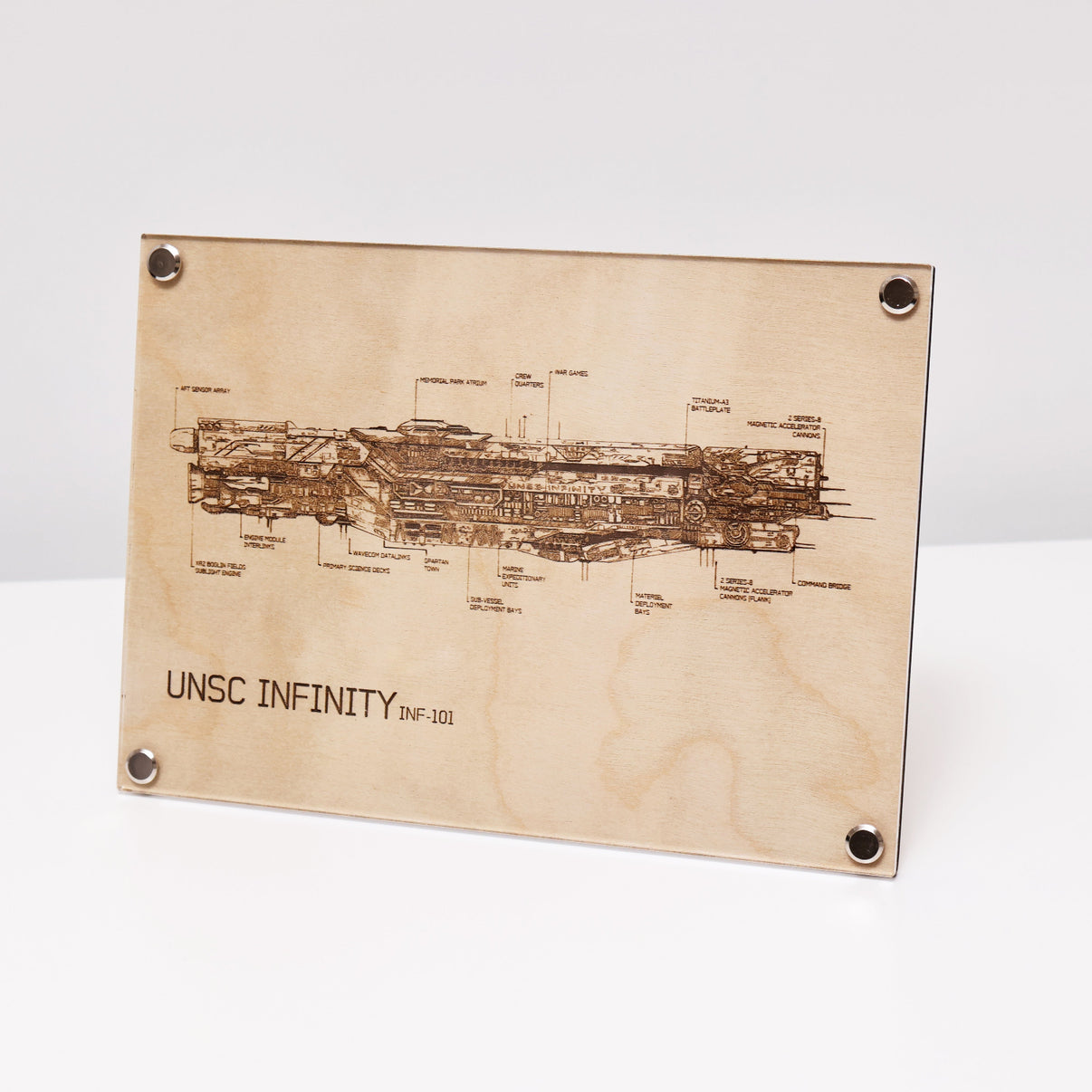 Unique Halo Laser-Engraved Plaque | UNSC Infinity Ship Blueprint ...