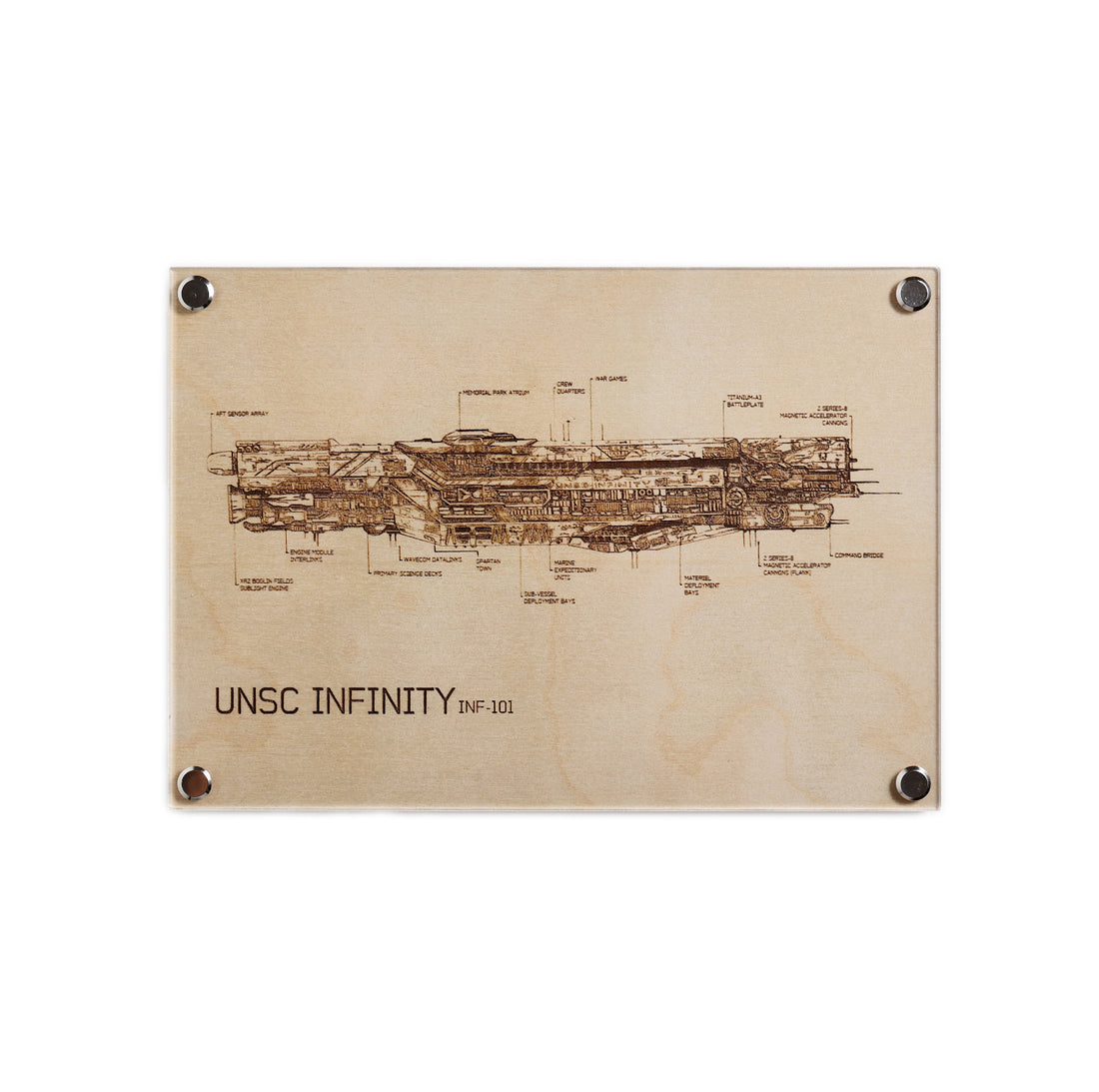 Unique Halo Laser-Engraved Plaque | UNSC Infinity Ship Blueprint ...